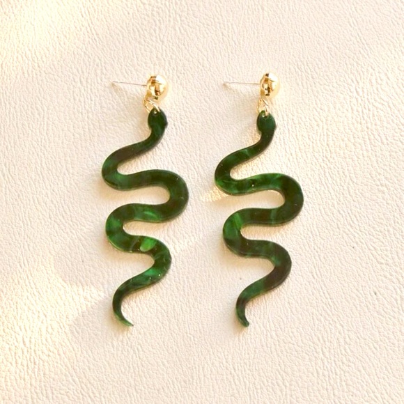 None | Jewelry | Y2k Goth Fairycore Witchcore Green Faux Jade Snake ...